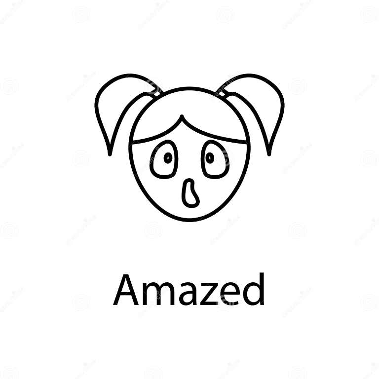 Amazed Girl Face Icon. Element of Emotions for Mobile Concept and Web ...