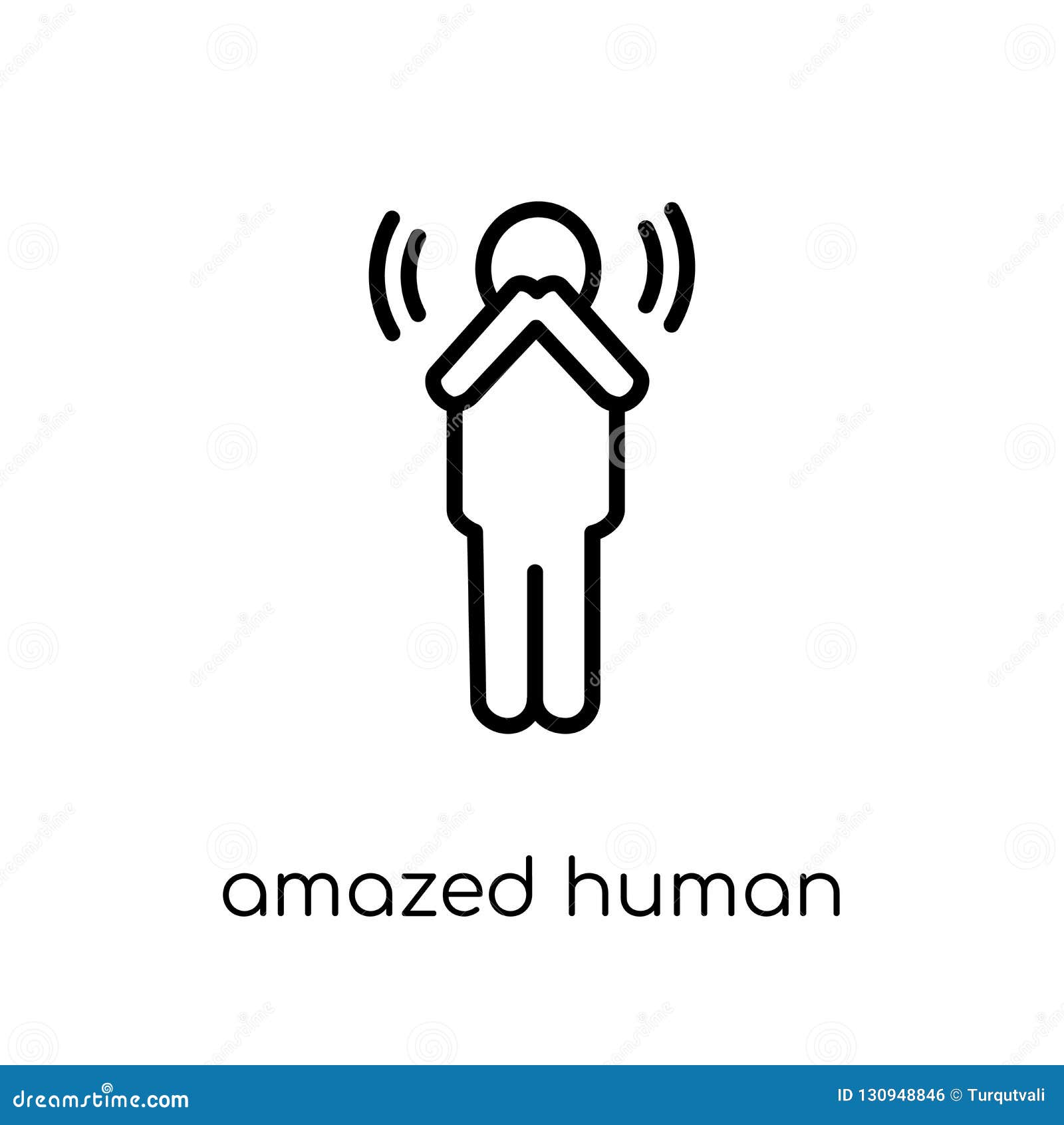 Amazed Human Icon. Trendy Modern Flat Linear Vector Amazed Human Stock ...