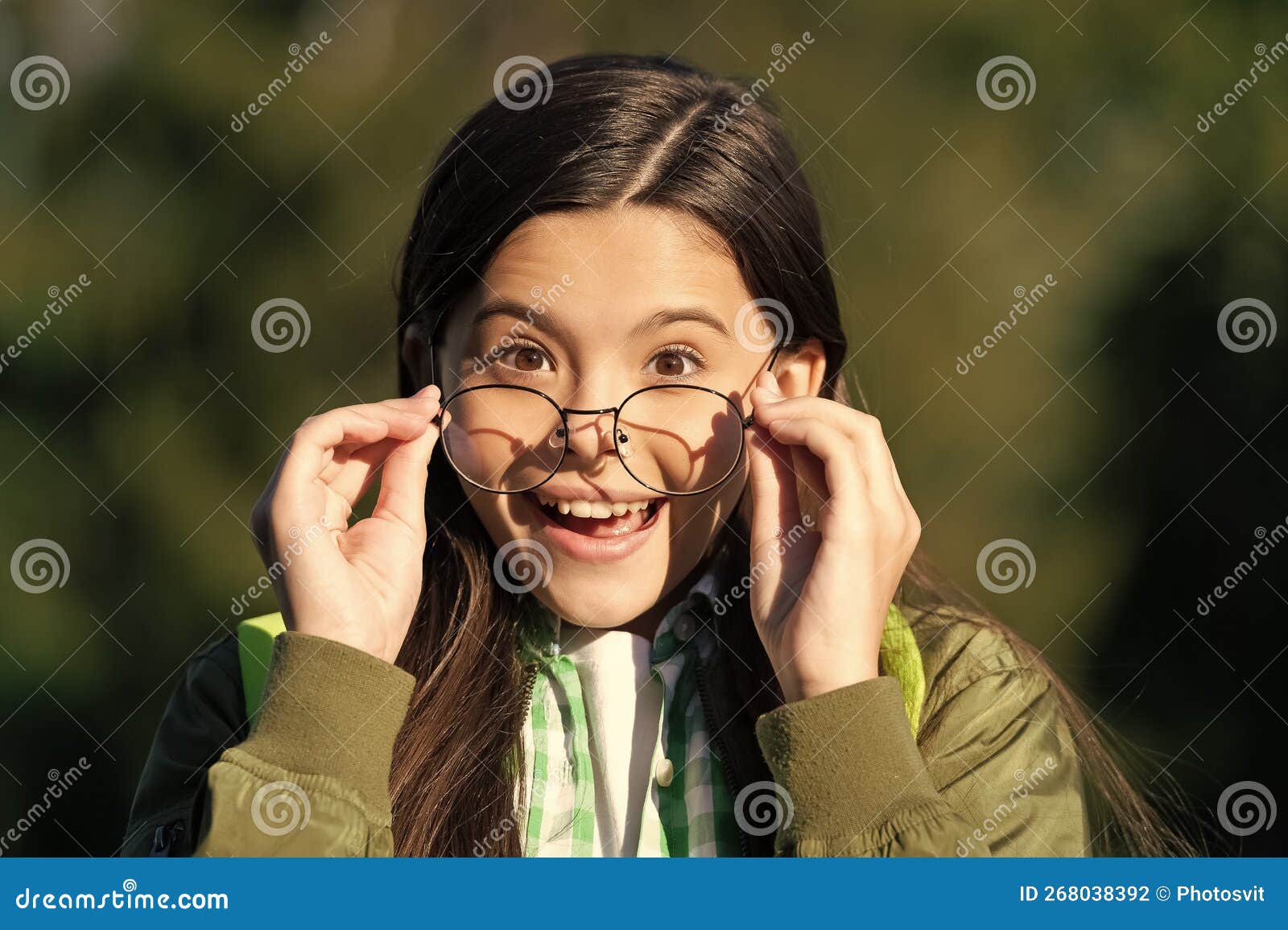 Amazed Kid with Backpack Wear Glasses. Back To School Stock Photo ...