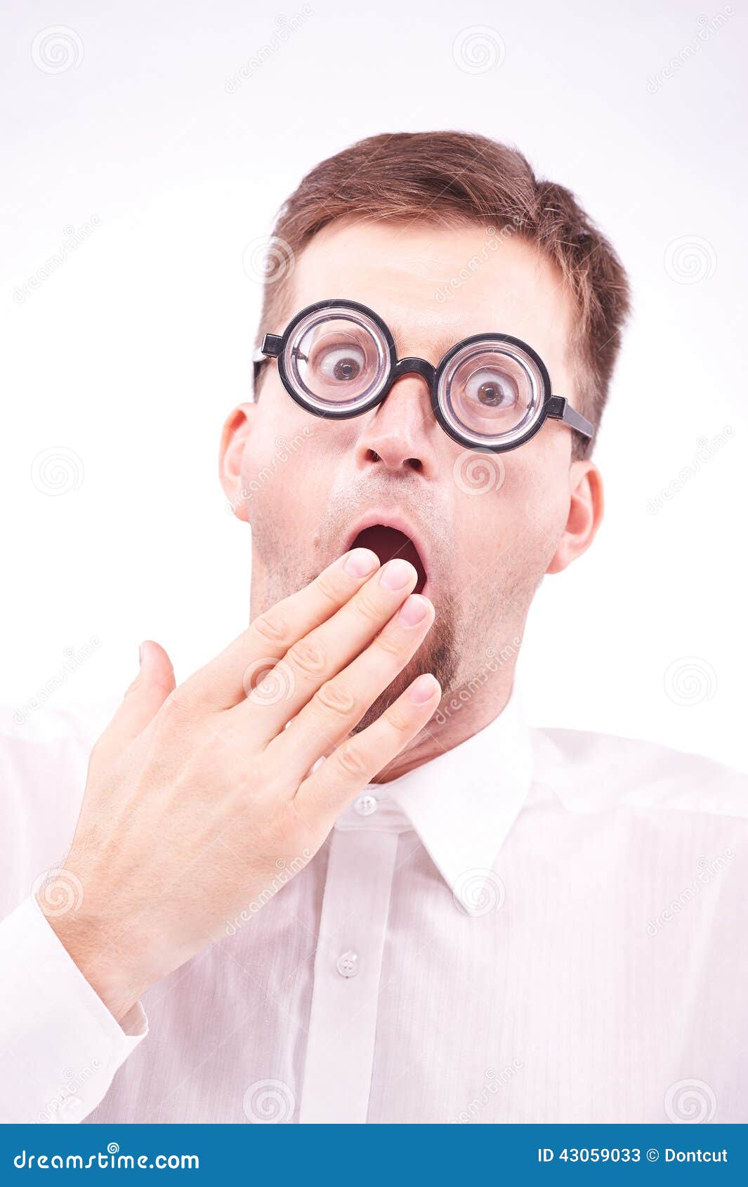 Amazed nerd stock image. Image of mouth, attractive, emotion - 43059033