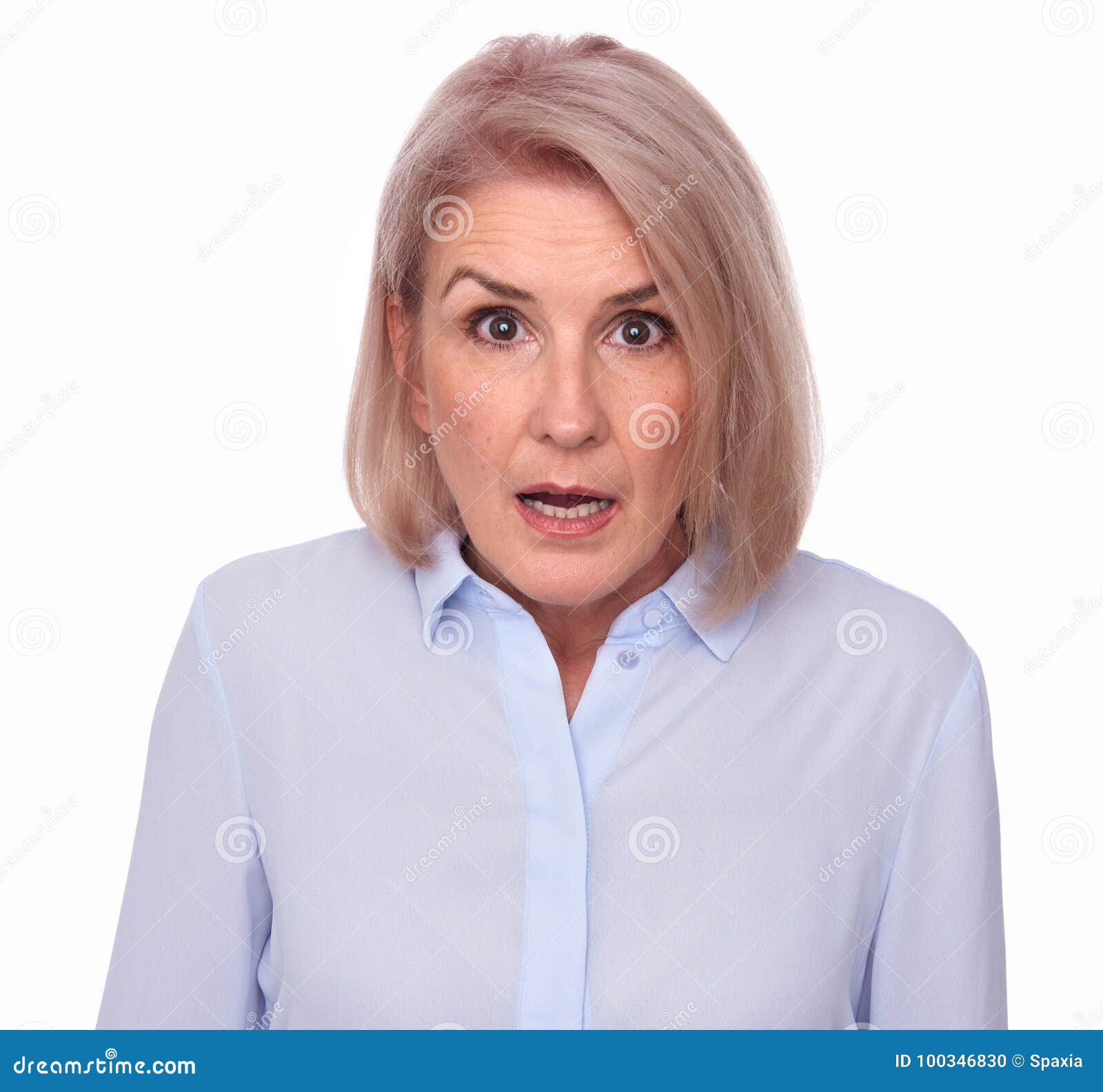 Amazed Senior Woman Isolated Stock Photo - Image of facial, middle ...