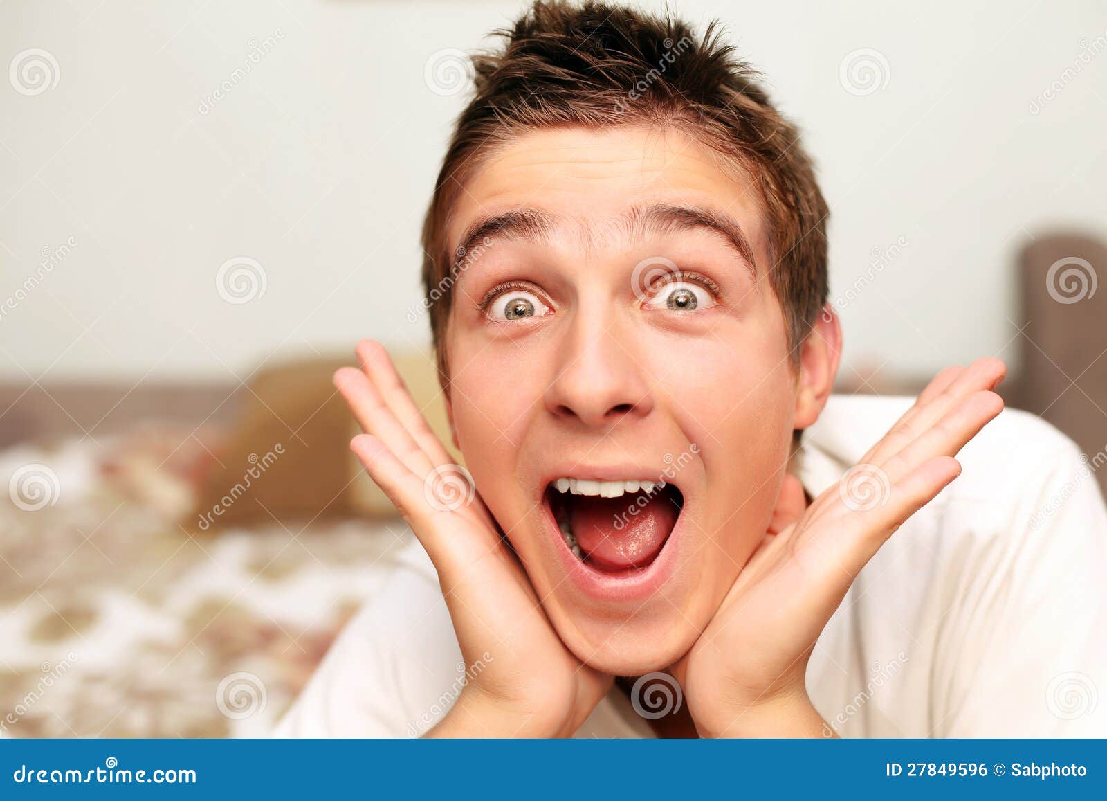Amazed Teenager stock photo. Image of closeup, sofa, agitated - 27849596