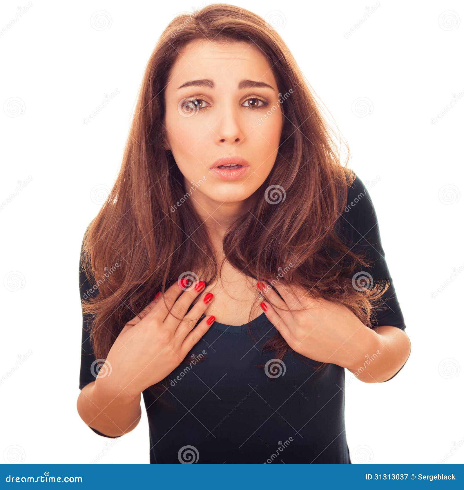 Amazed Woman Shows Itself Questioningly Stock Image - Image of lovely ...