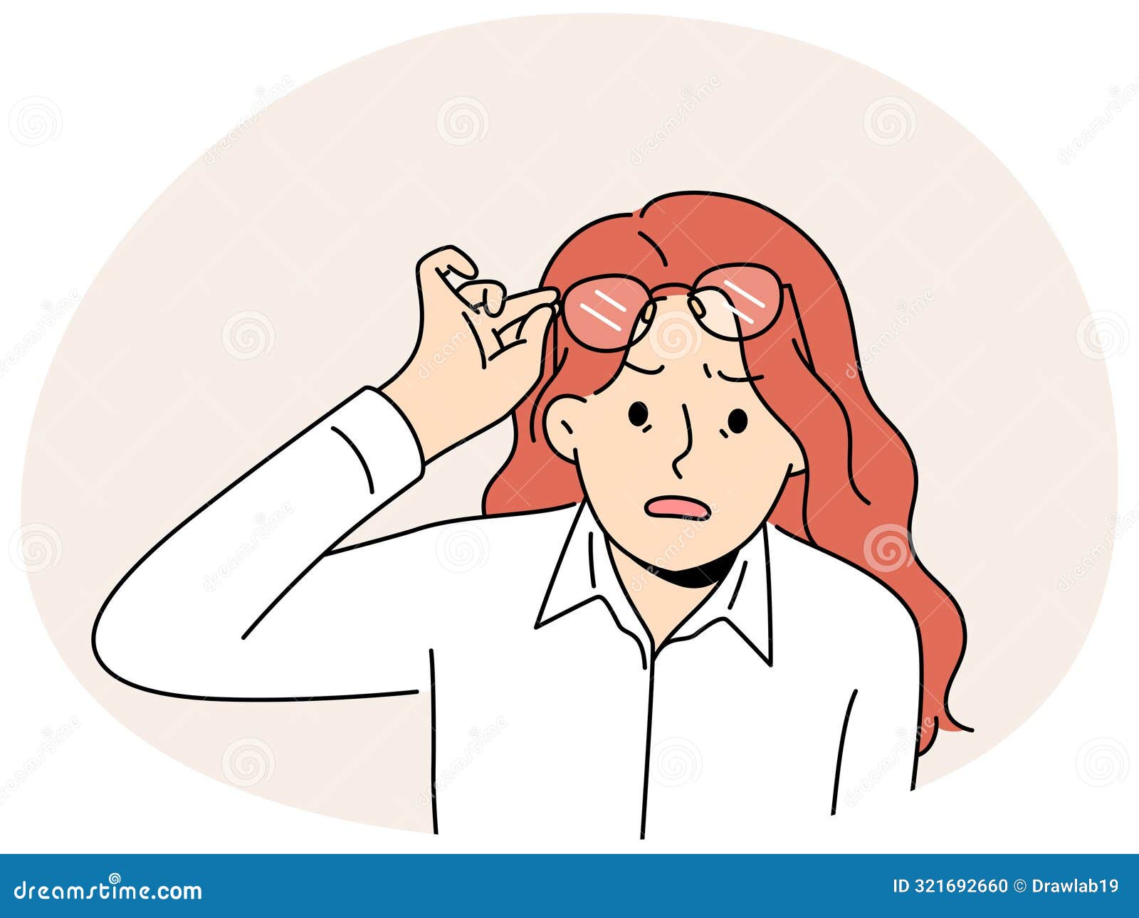 Amazed Woman Take Off Glasses Shocked With Unbelievable News Stock