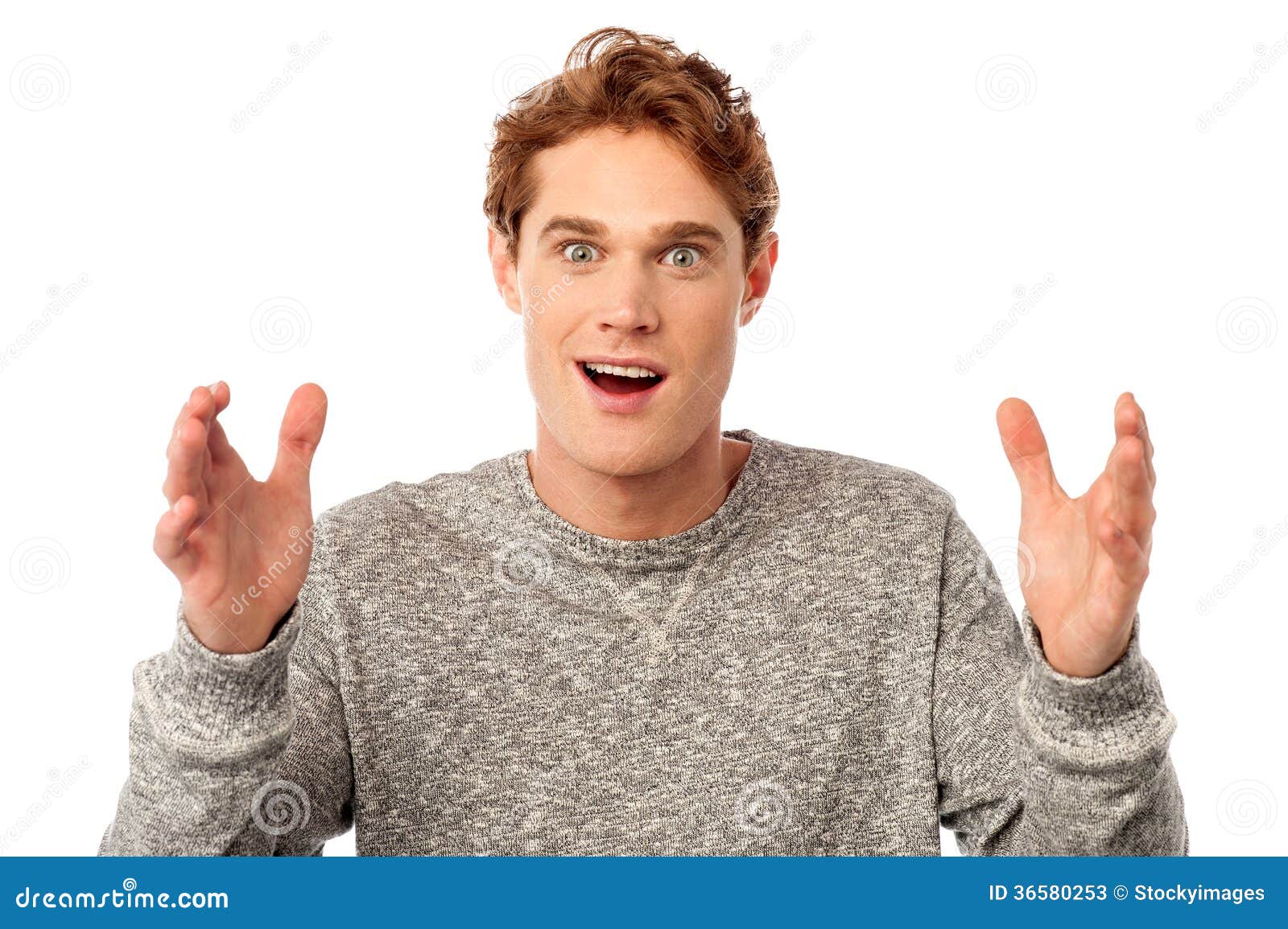 Amazed Young Guy with Open Mouth Stock Image - Image of excited, mouth ...