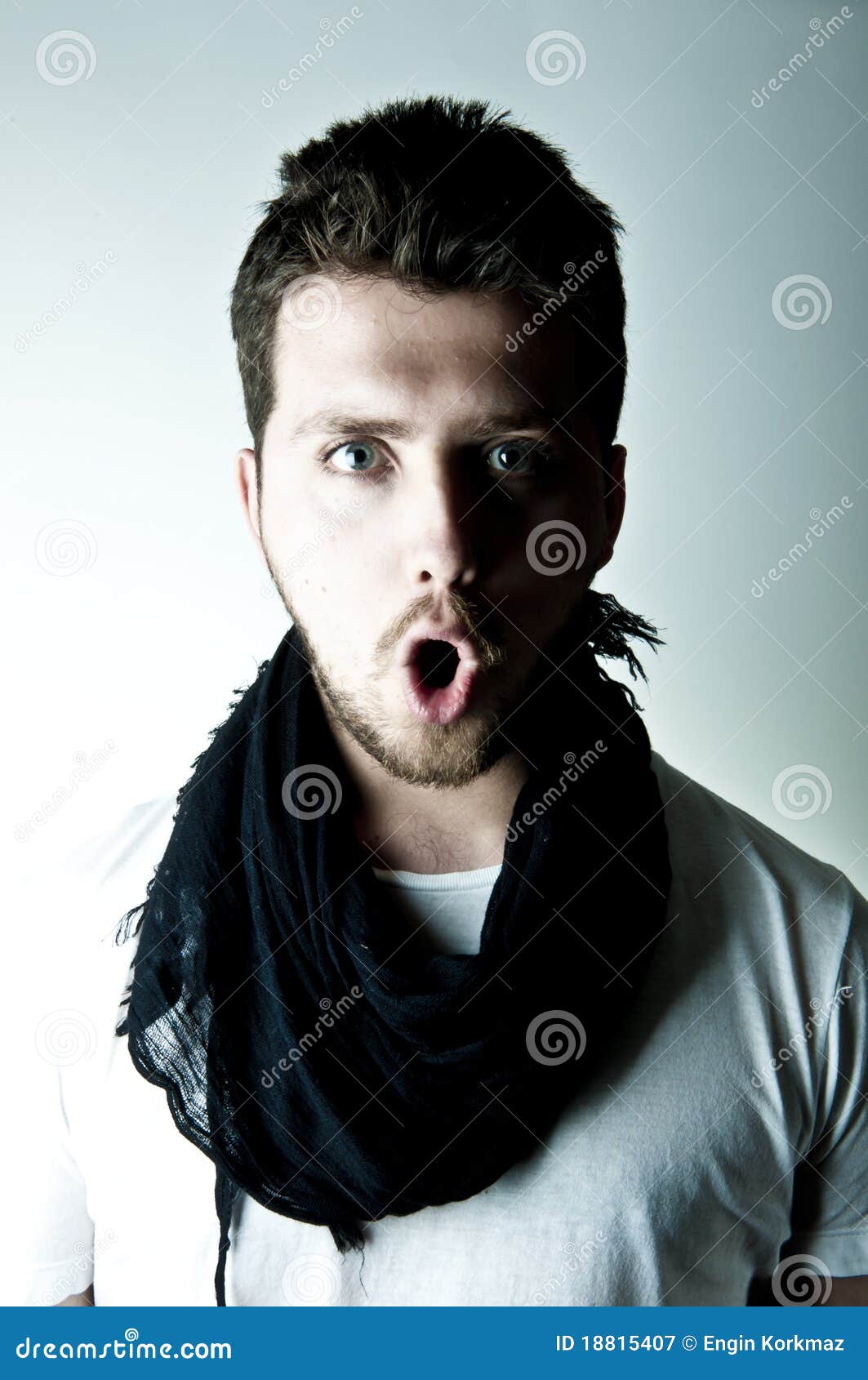 Amazed young man stock image. Image of imitation, artist - 18815407