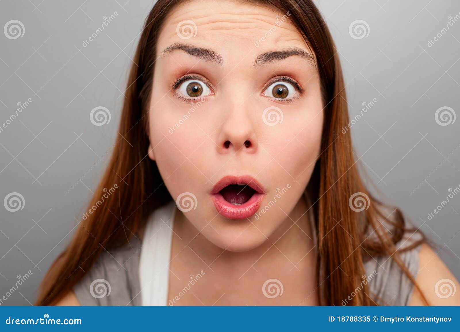 Amazed Young Woman With Wide Open Mouth And Eyes Looking At Dollar ...