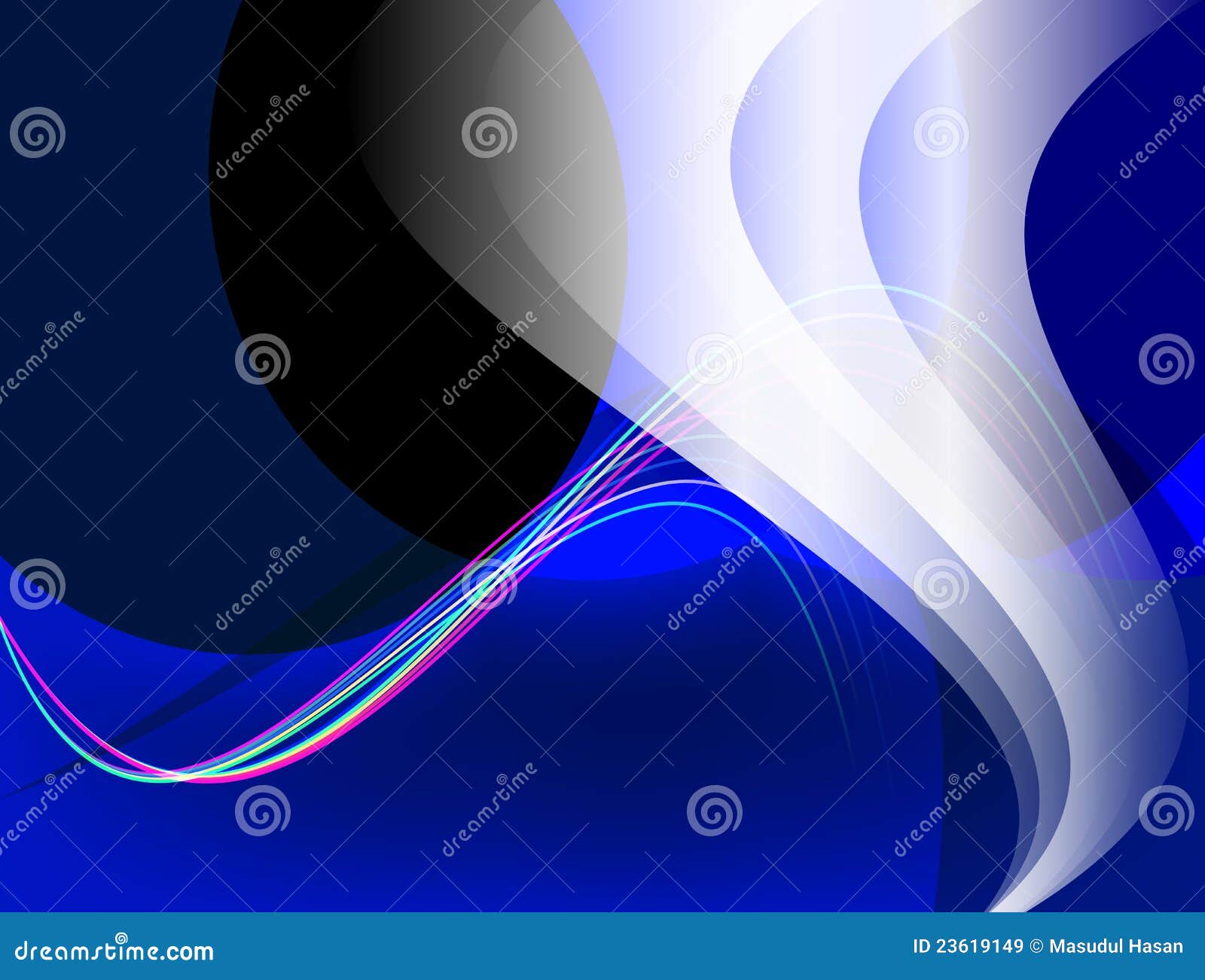 Amazing Abstract Blue with Color Wave Background Stock Illustration ...