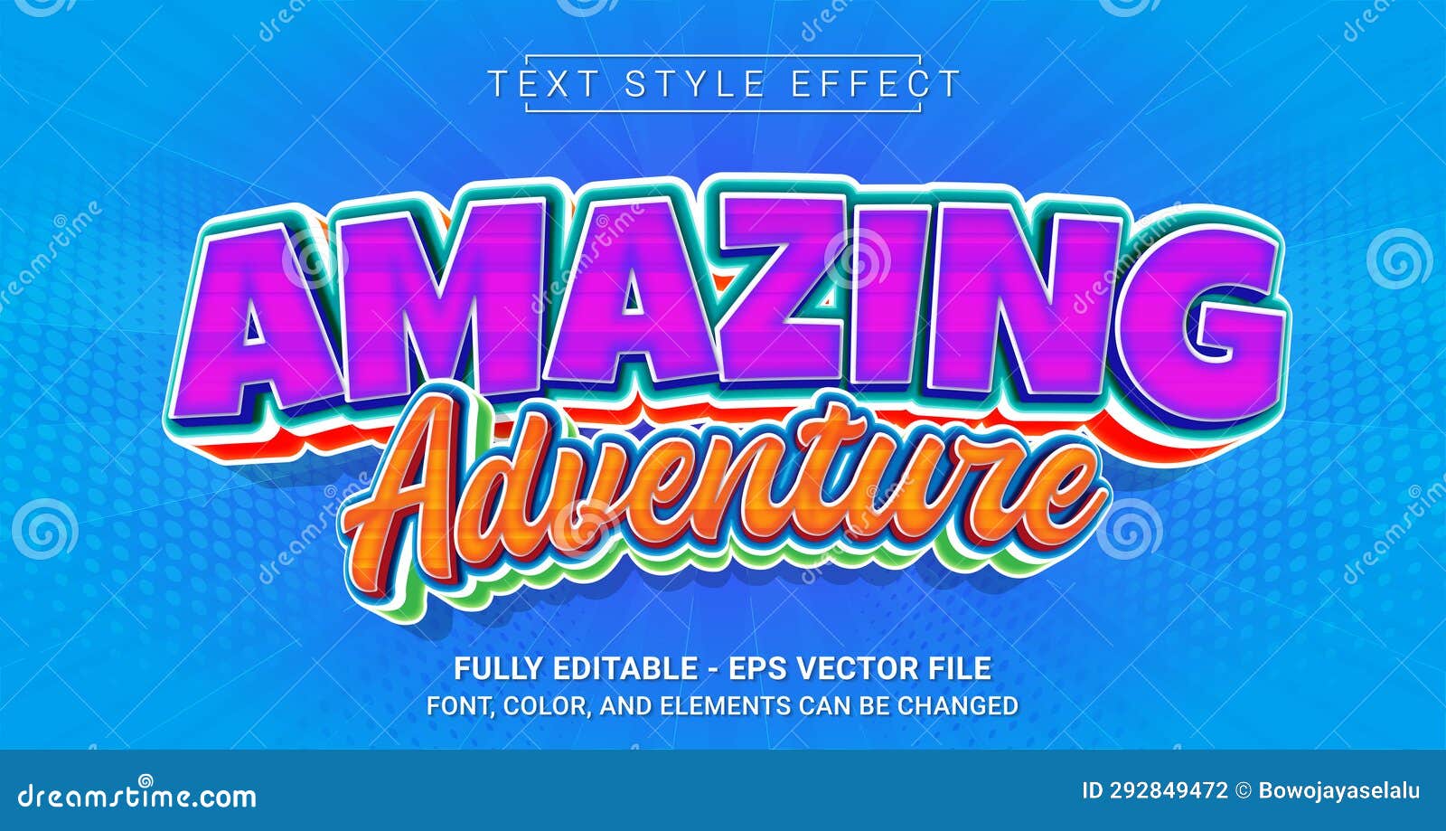 Amazing Adventure Text Style Effect. Editable Graphic Text Template ...