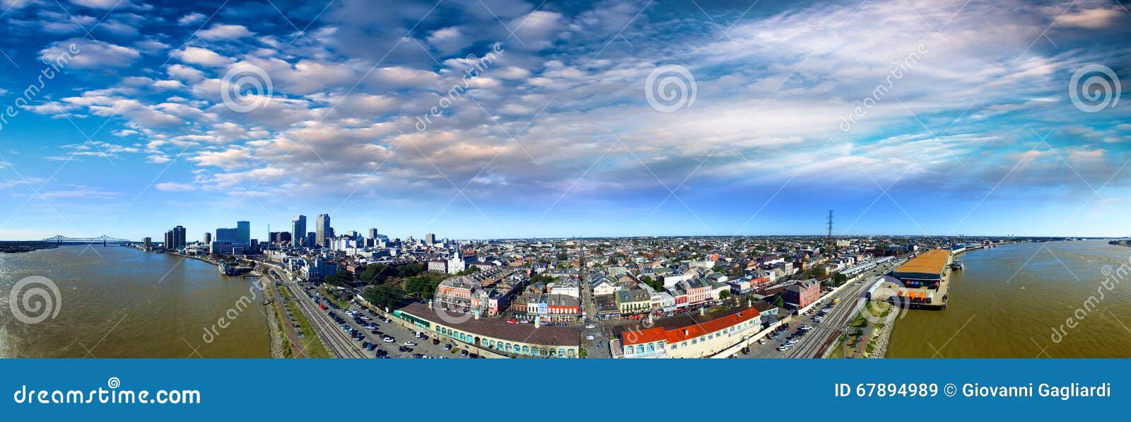 Amazing Aerial Panoramic View of New Orleans at Dusk Stock Image ...