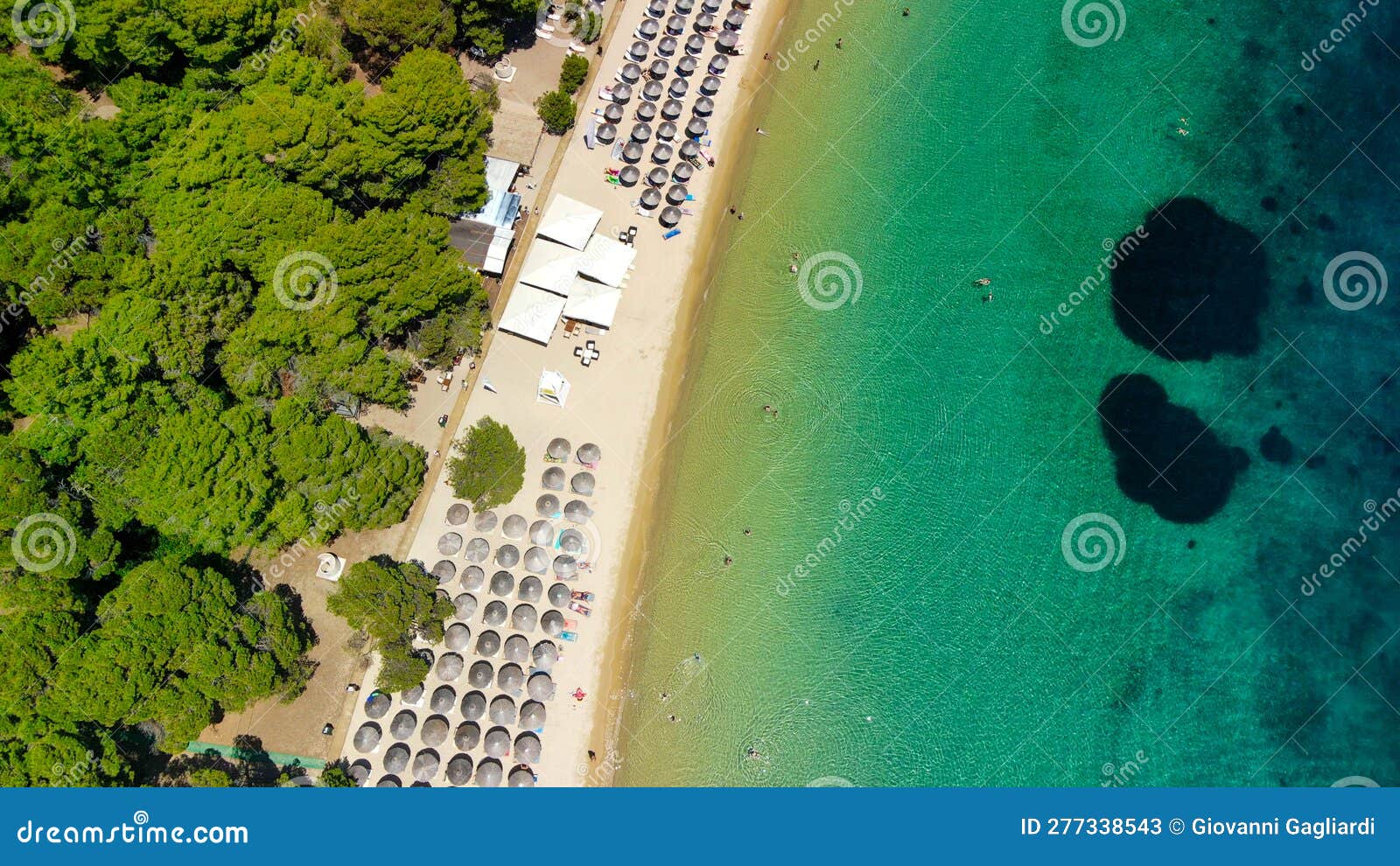 Amazing Aerial View of Koukounaries Beach in Skiathos Stock Image ...