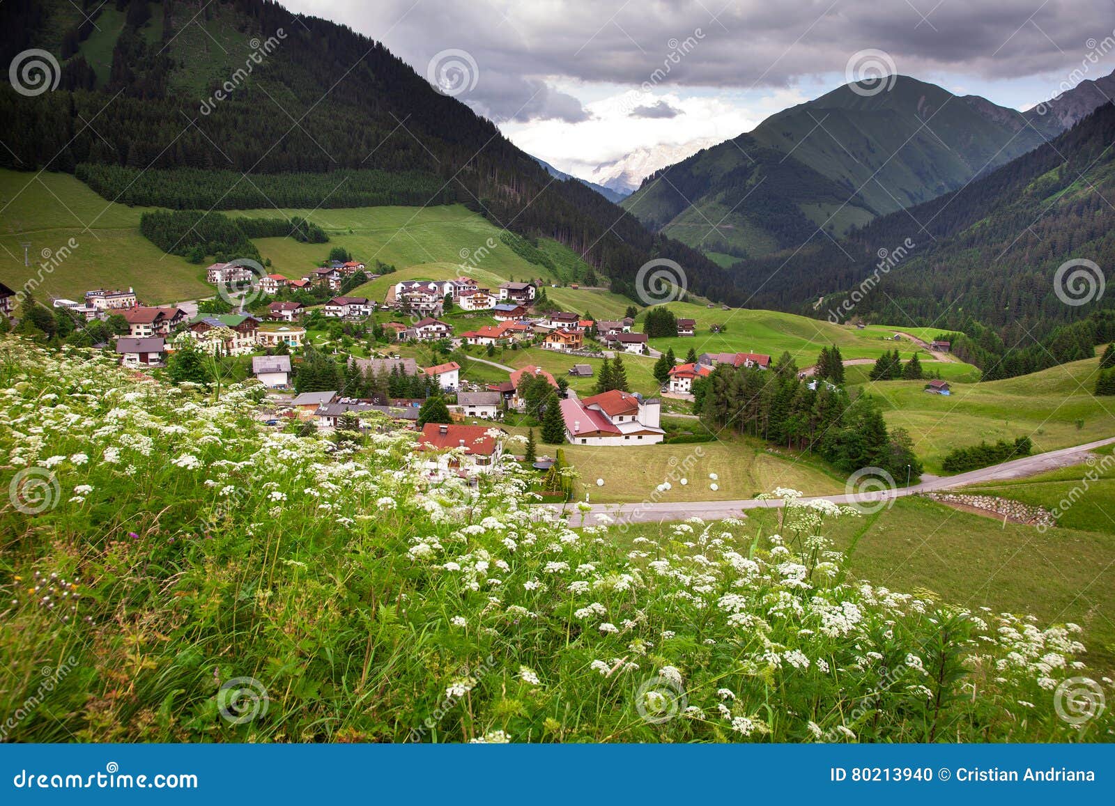 Amazing Alpine Scenery from Berwang, Austria. Stock Photo - Image of ...