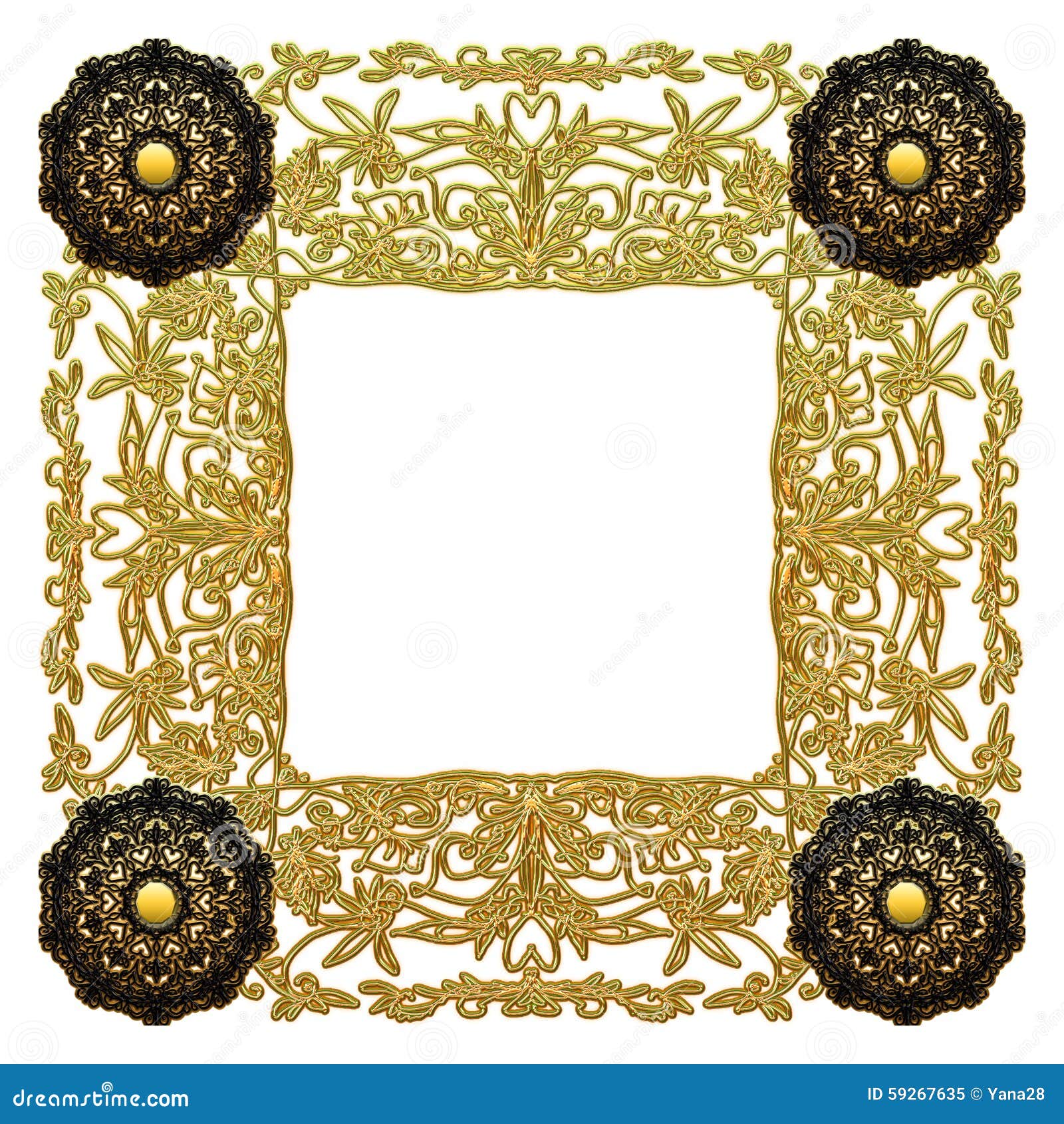 Amazing Antique Carved Gold Frame Stock Illustration - Illustration of ...