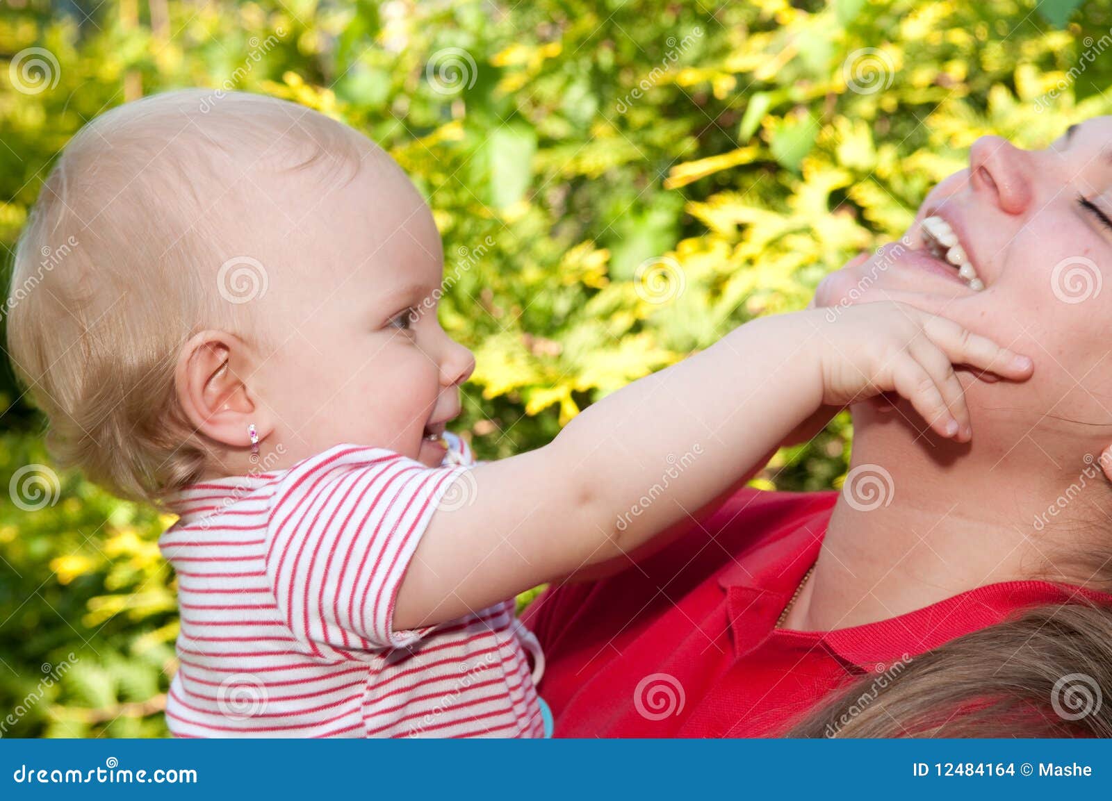 Amazing baby and mother stock photo. Image of happy, cheerful - 12484164