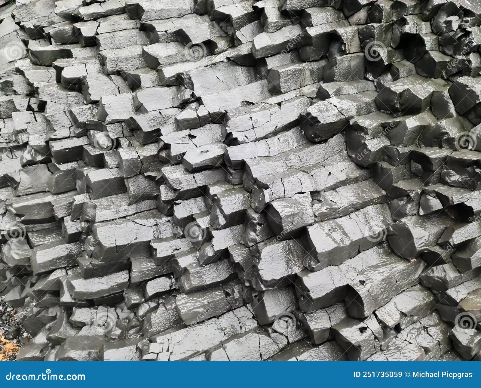 Amazing Basalt Rock Structures at Endless Black Beach of Iceland Stock ...