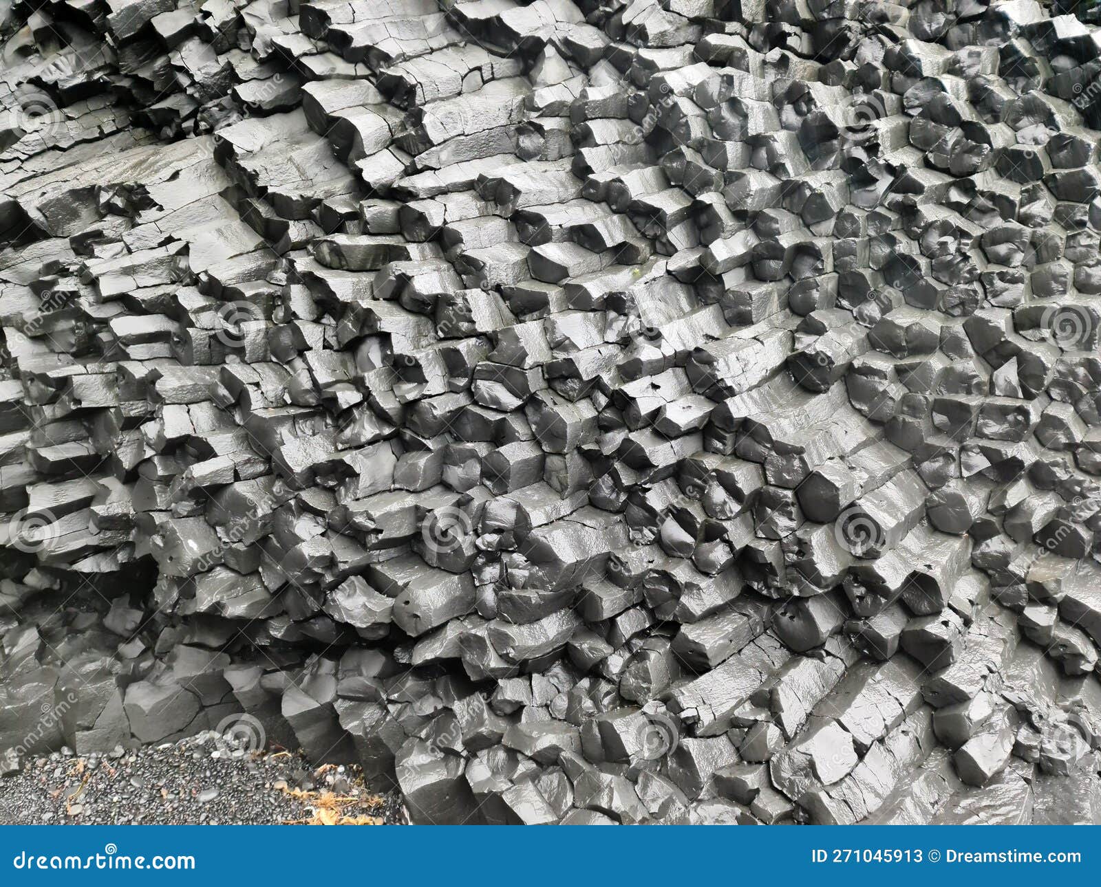 Amazing Basalt Rock Structures at Endless Black Beach of Iceland Stock ...