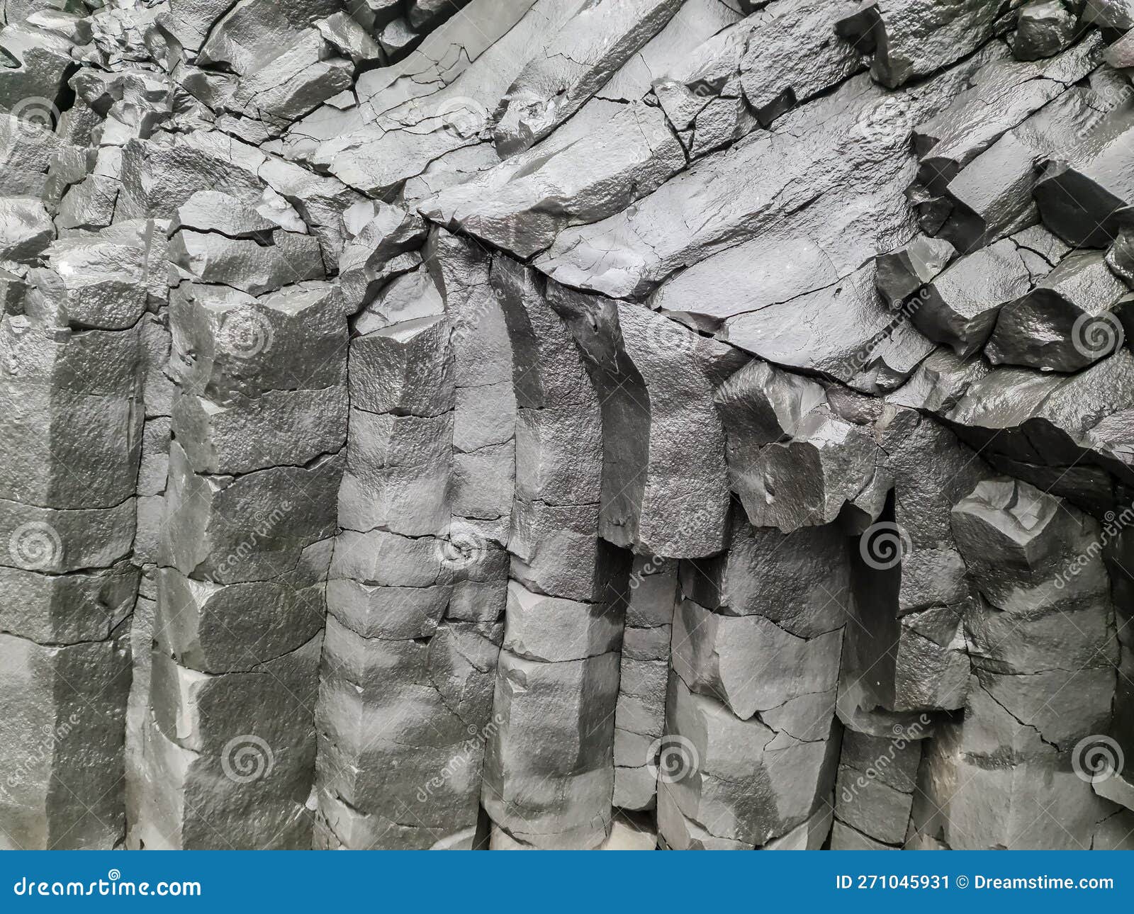 Amazing Basalt Rock Structures at Endless Black Beach of Iceland Stock ...