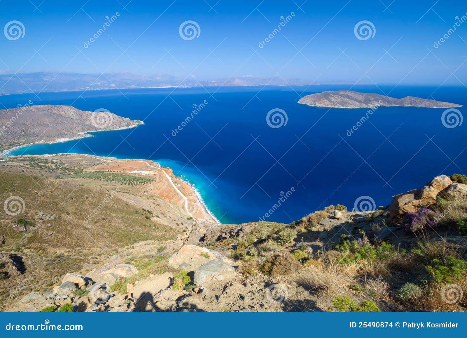 Amazing Bay View with Blue Lagoon on Crete Stock Photo - Image of ...