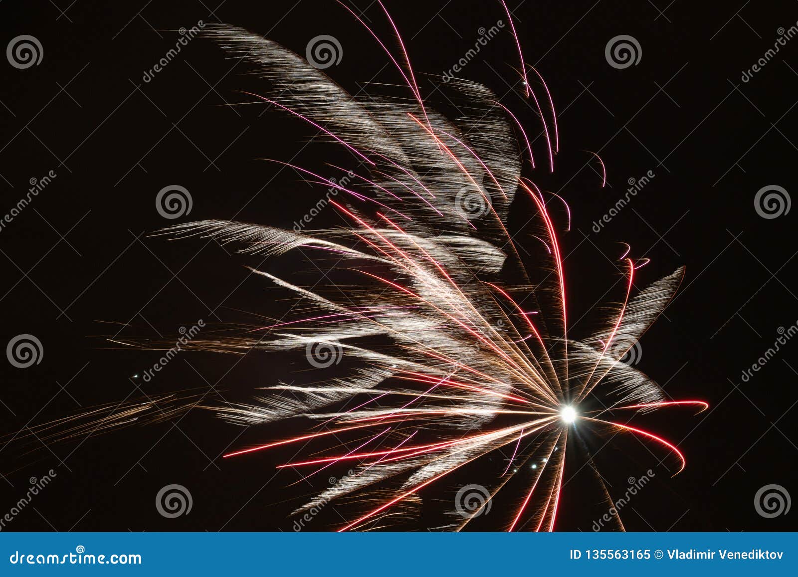 Amazing and Beautiful Fireworks on Dark Background Stock Image - Image ...