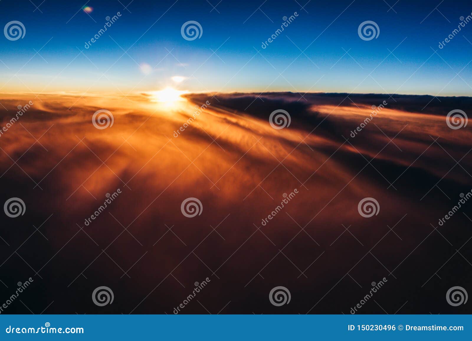 Amazing and Beautiful Sunset Above the Clouds with Dramatic Clouds ...