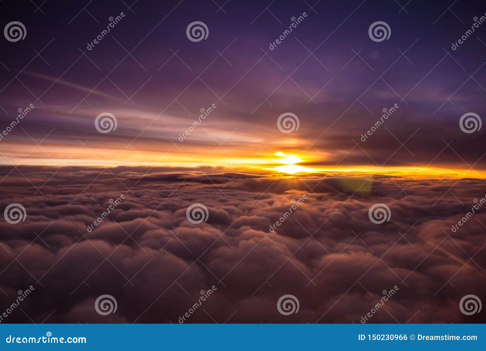 Amazing and Beautiful Sunset Above the Clouds with Dramatic Clouds ...