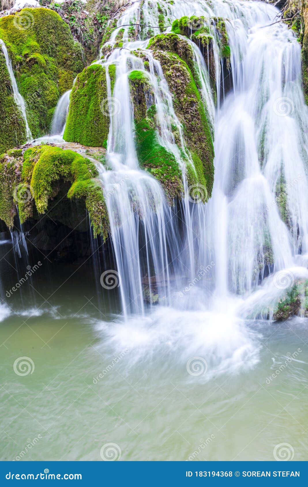 Amazing Bigar waterfall stock photo. Image of travel - 183194368