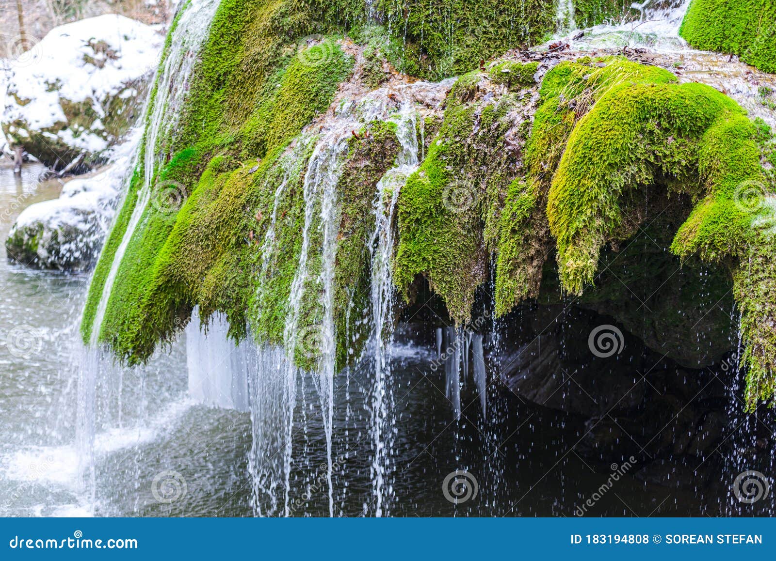 Amazing Bigar waterfall stock photo. Image of green - 183194808
