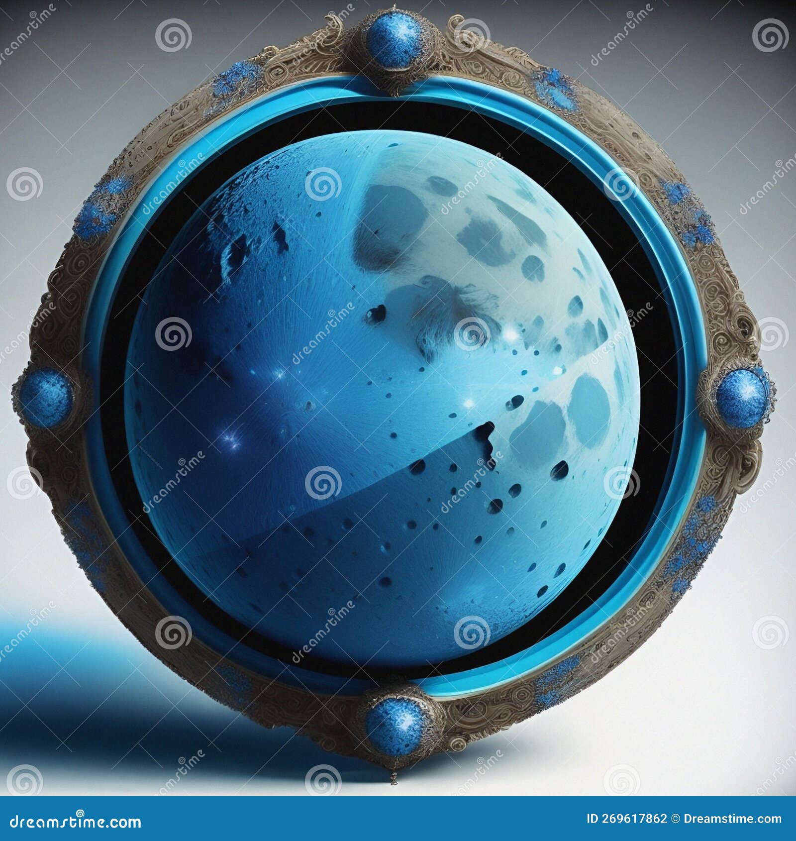 Amazing Blue Planet in the Globe Frame Stock Photo - Image of sphere ...
