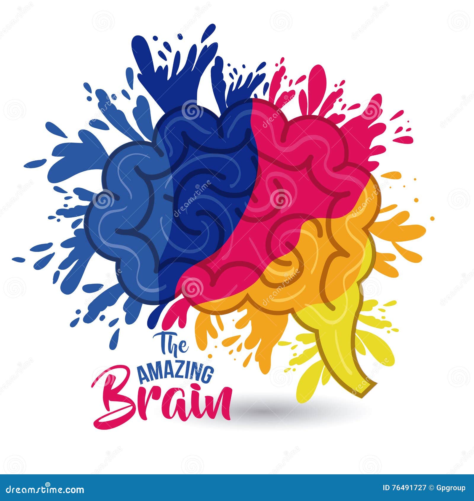 The amazing brain stock vector. Illustration of icon - 76491727