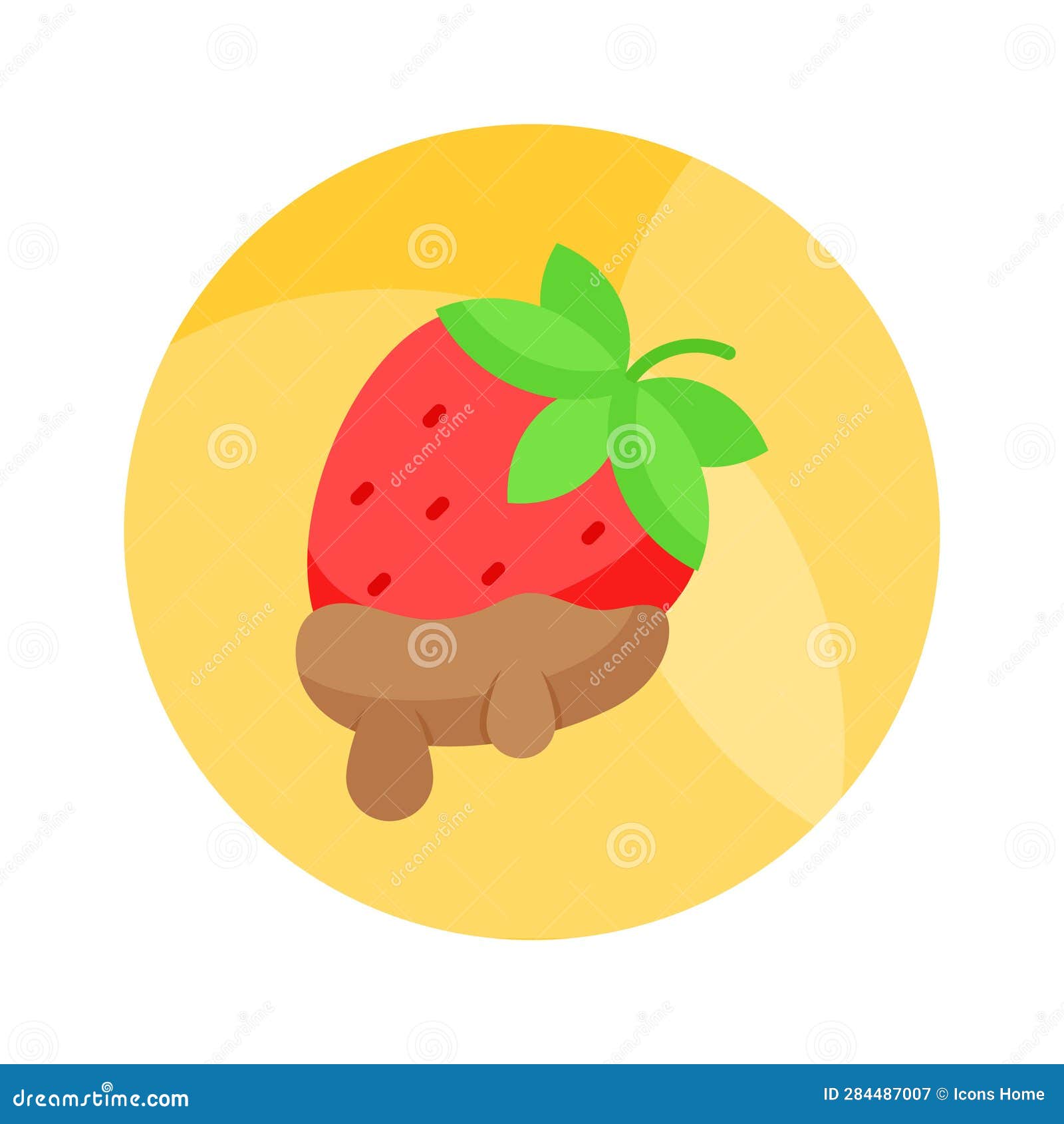 An Amazing Chocolate Dipped Strawberry Vector Design, Modern Flat Style ...