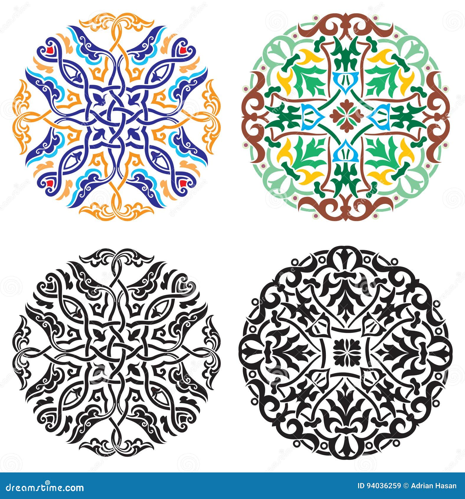2 Amazing Circle Arabic Ornament in Vector Stock Vector - Illustration ...