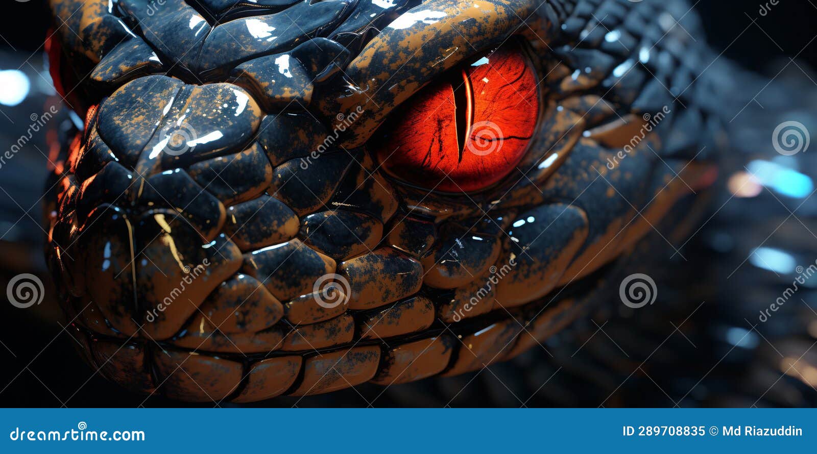 Amazing Closeup Snake Devil Eye Stock Illustration - Illustration of ...