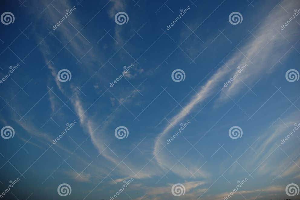 Amazing Cloud Patterns in the Blue Sky in the Evening Stock Image ...