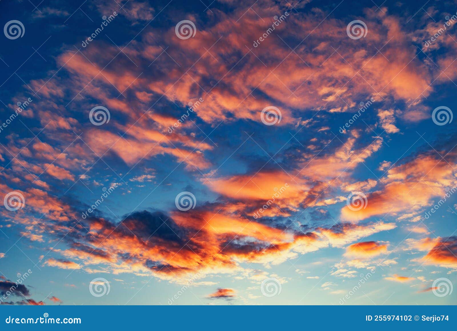 Amazing Cloudscape on the Sky at Sunset Stock Photo - Image of nature ...