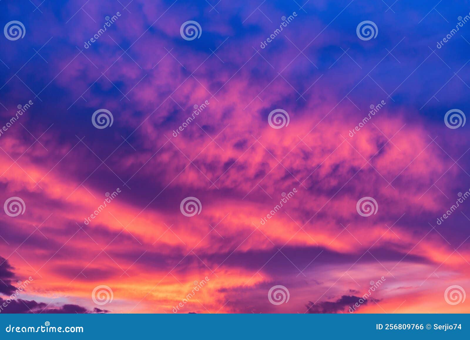 Amazing Cloudscape on the Sky at Sunset Time Stock Photo - Image of ...