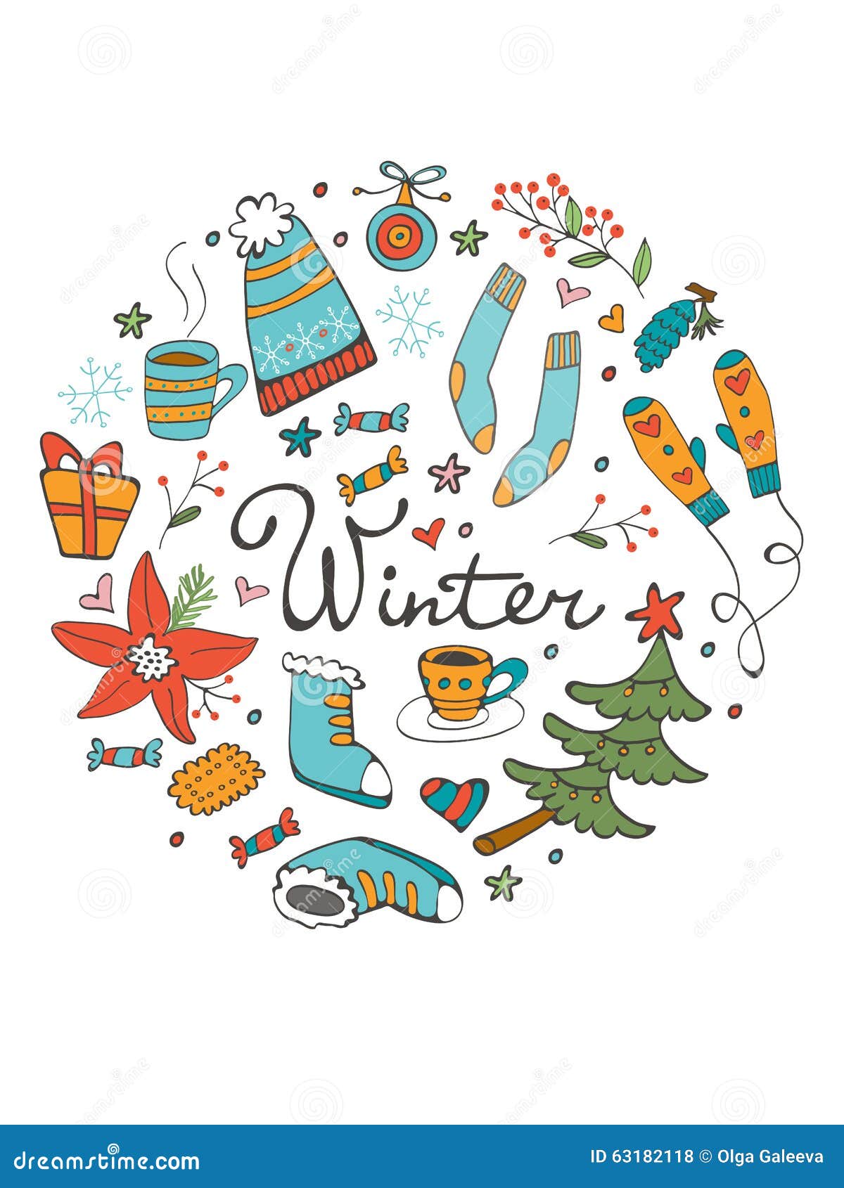 Amazing Collection of Hand Drawn Winter Related Stock Vector ...
