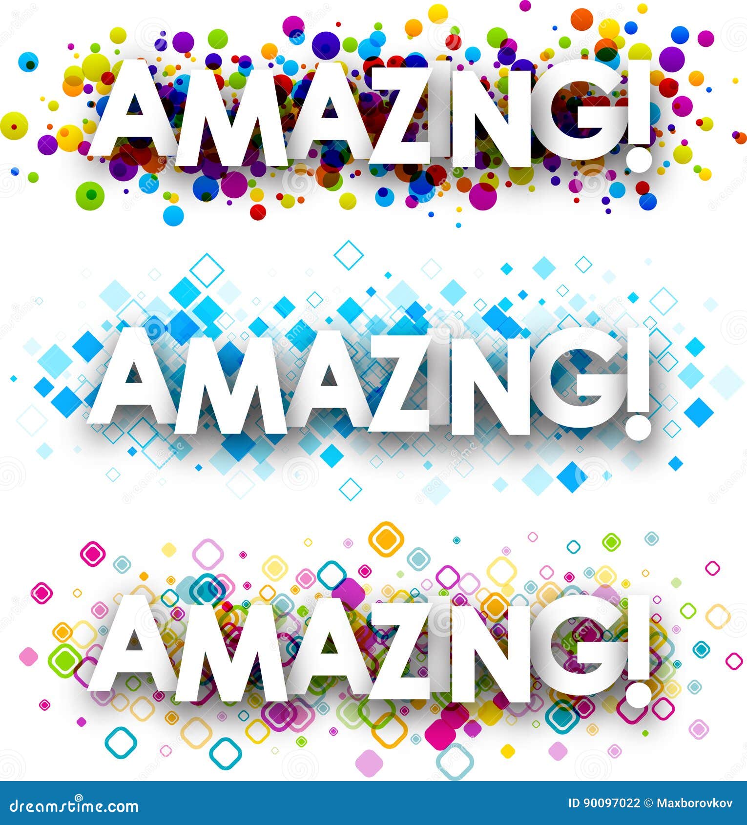 Amazing color banners. stock vector. Illustration of delight - 90097022