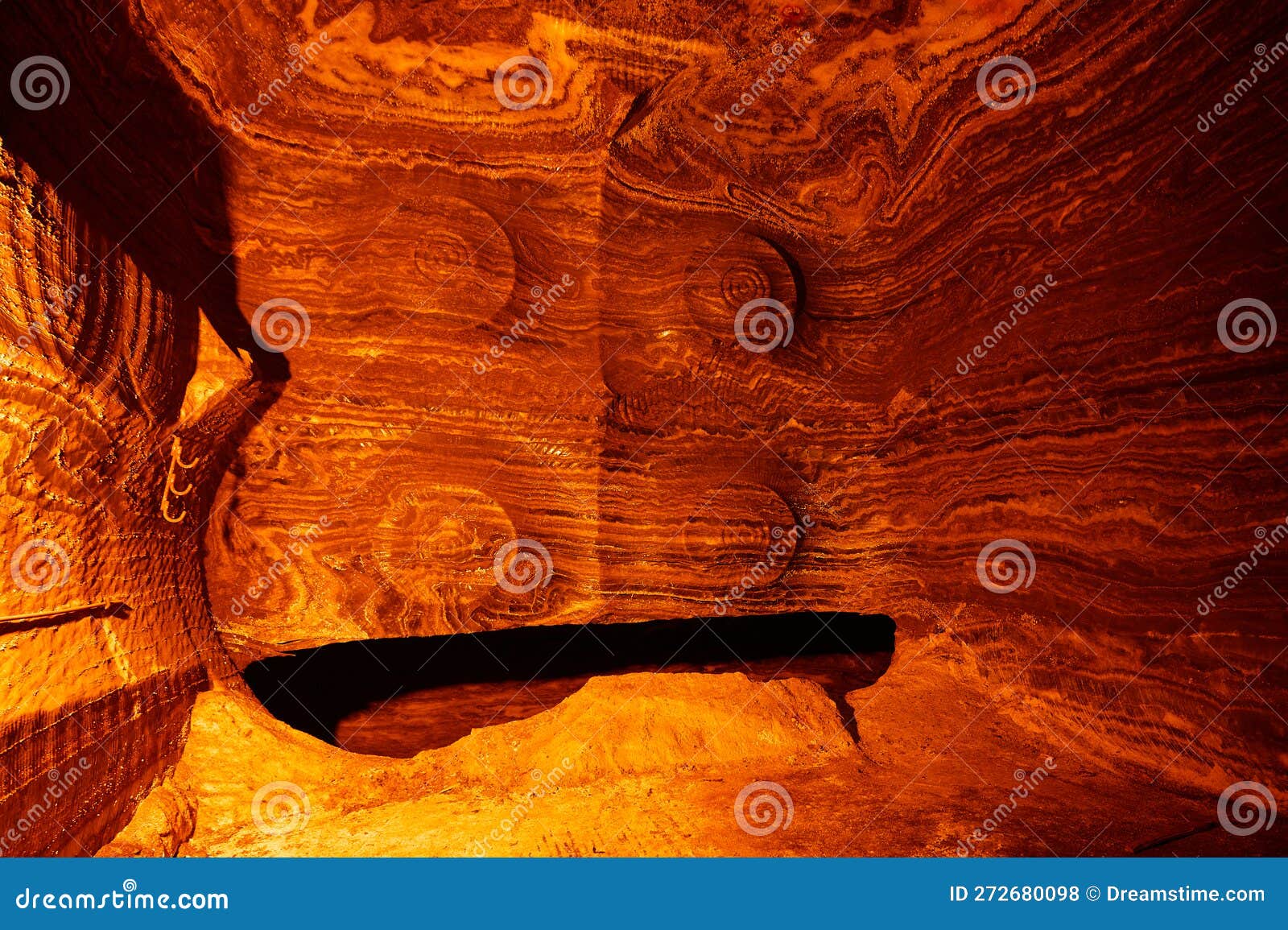 Amazing Colorful Patterns on Walls of Sylvinite Salt Quarry Stock Photo ...