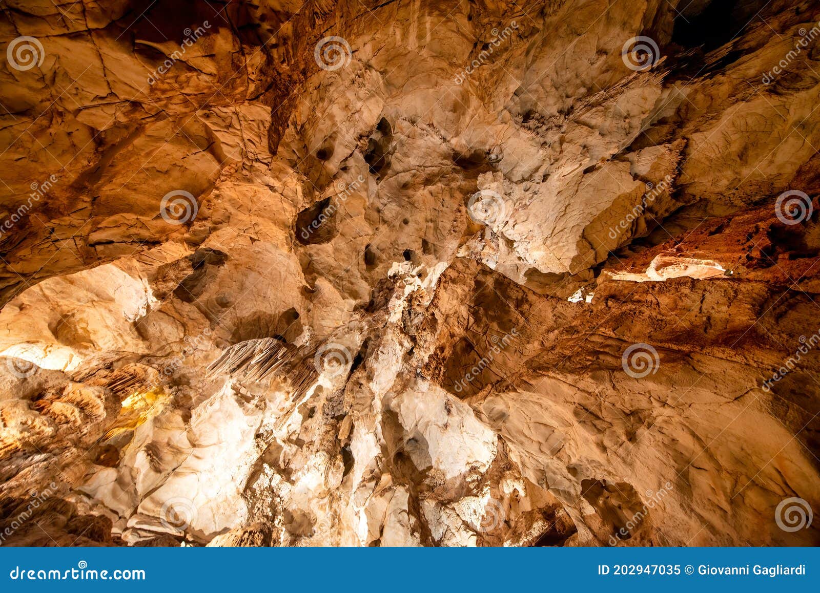 Amazing Colors of Cave Interior Stock Image - Image of speleology ...