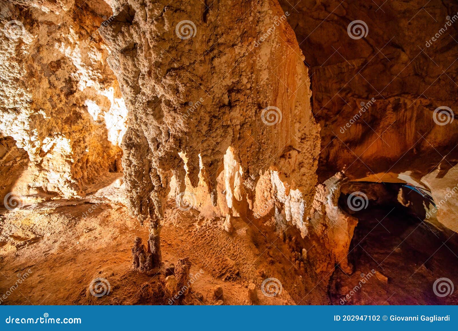 Amazing Colors of Cave Interior Stock Photo - Image of tunnel, people ...