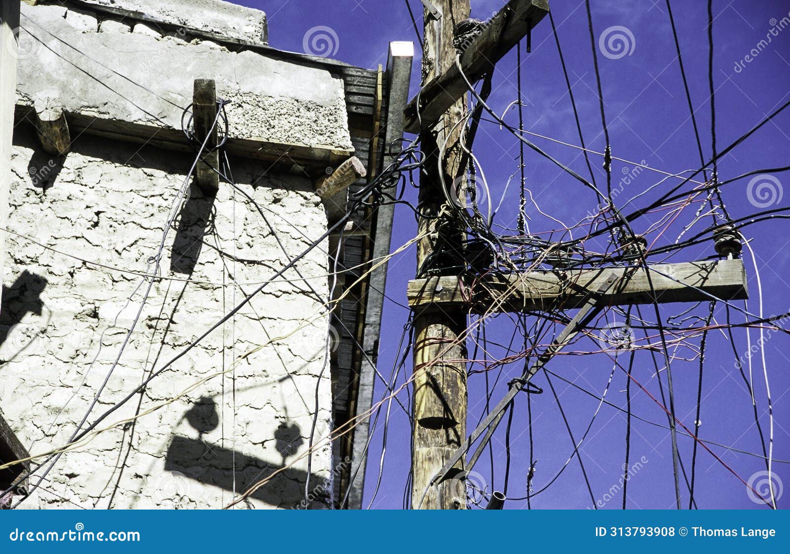An Amazing Confusion of Electrical Cables Stock Photo - Image of ...