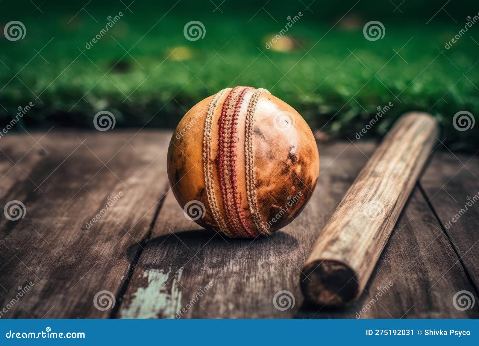 Amazing Cricket Leather Ball in the Stadium Generative AI Stock ...