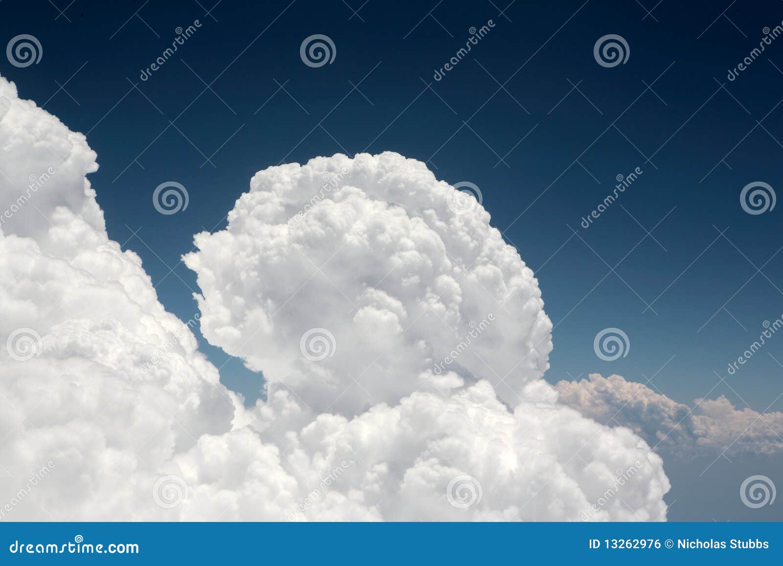 Amazing Cumulus Cloud Formation in Dark Blue Sky Stock Photo - Image of ...