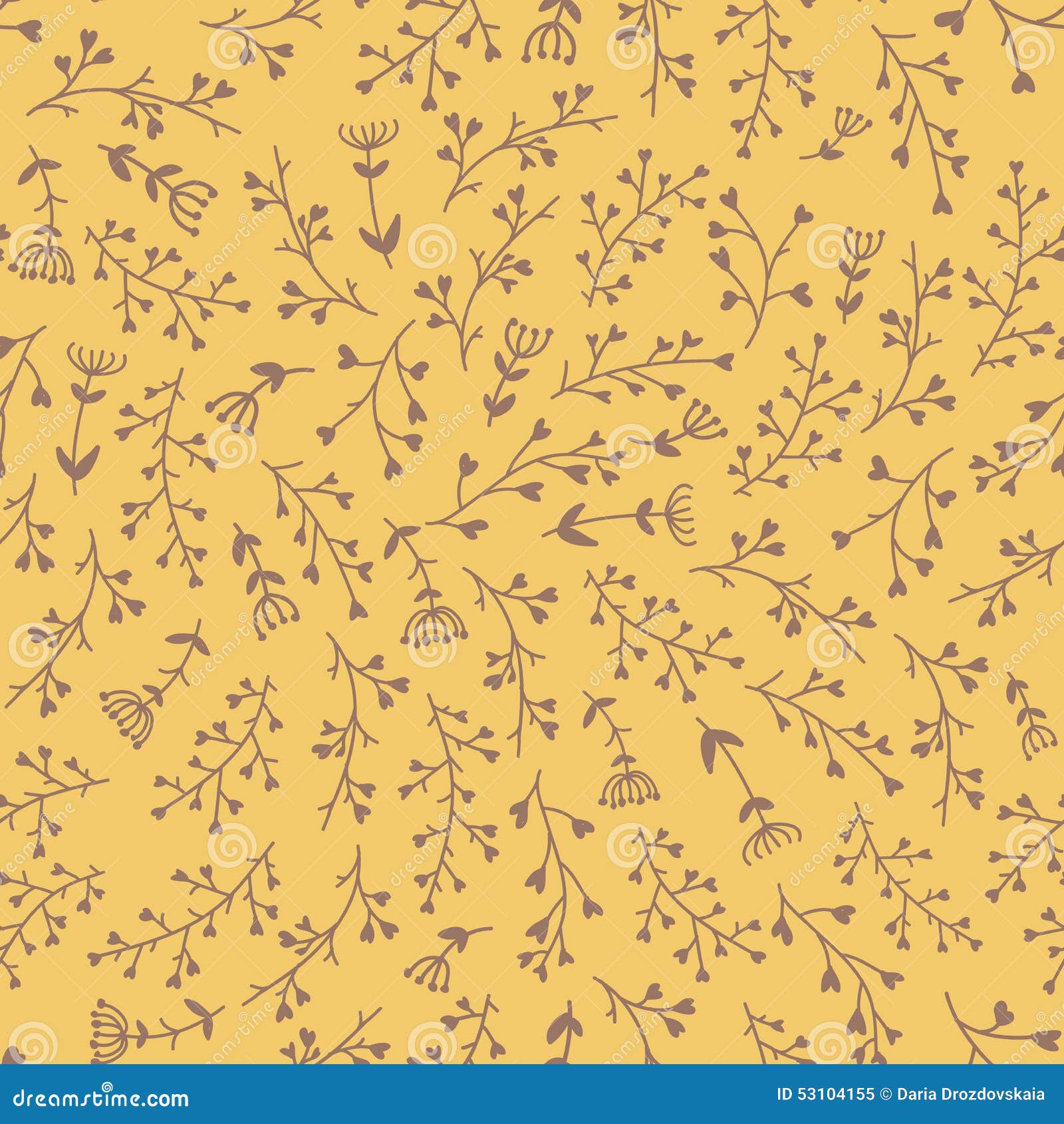 Amazing Cute Seamless Vintage Yellow Floral Pattern Stock Vector ...