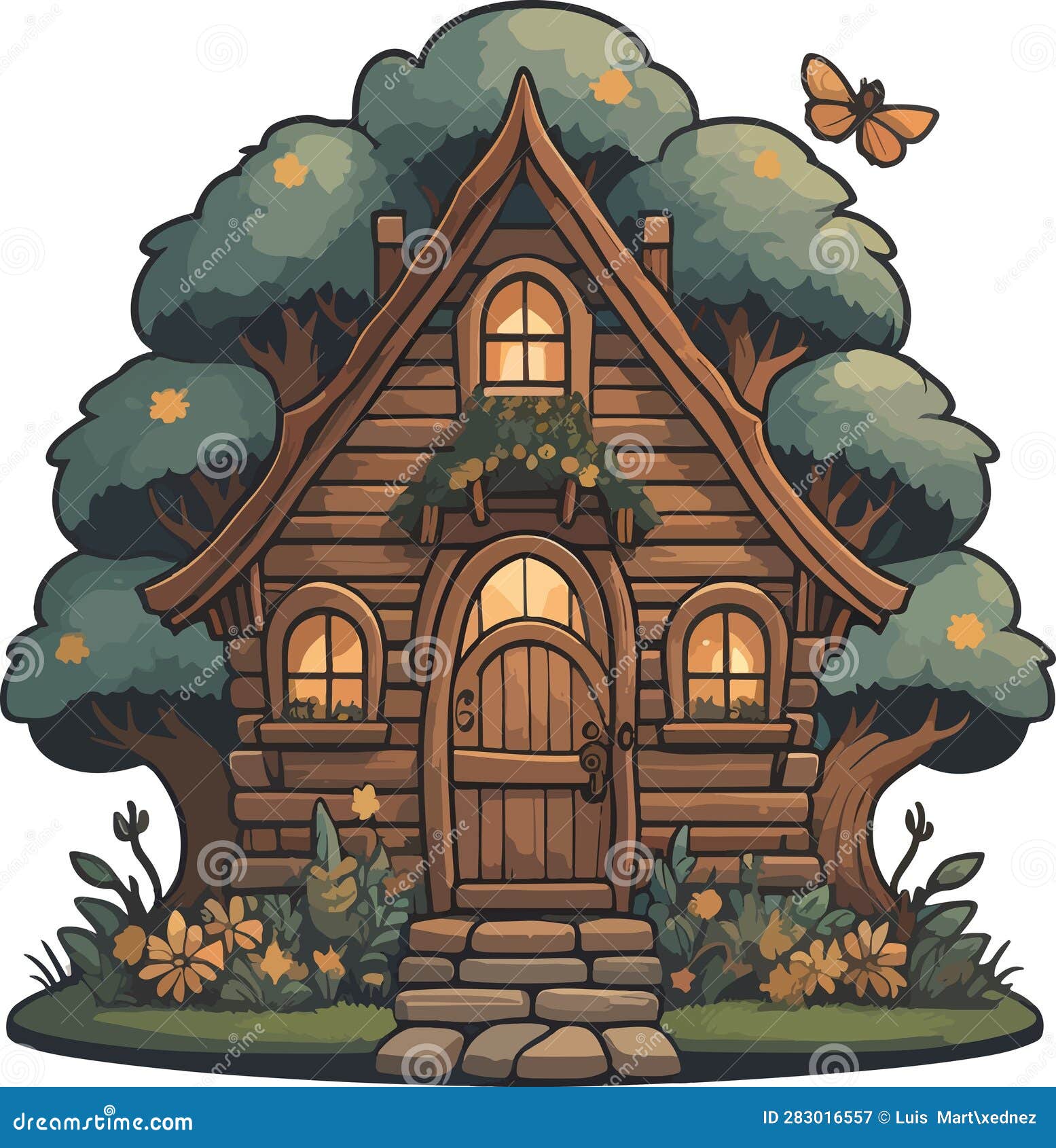 Amazing and Cuteness Elf House Vector Art Stock Vector - Illustration ...