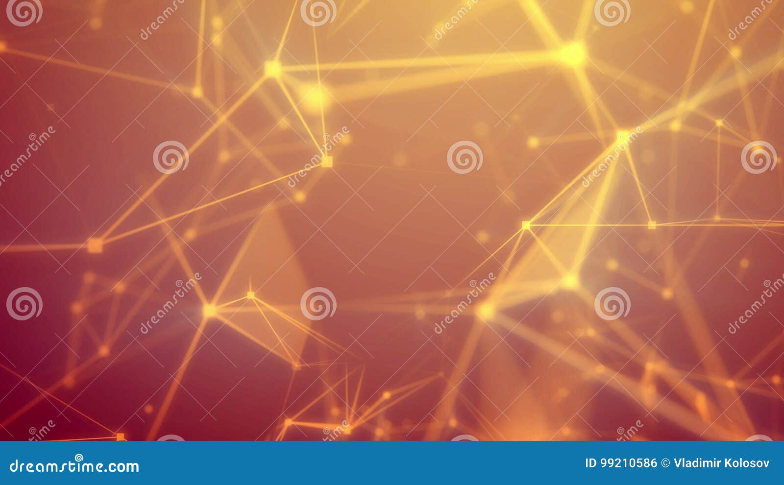 Flight through the Abstract Orange Network Stock Illustration ...