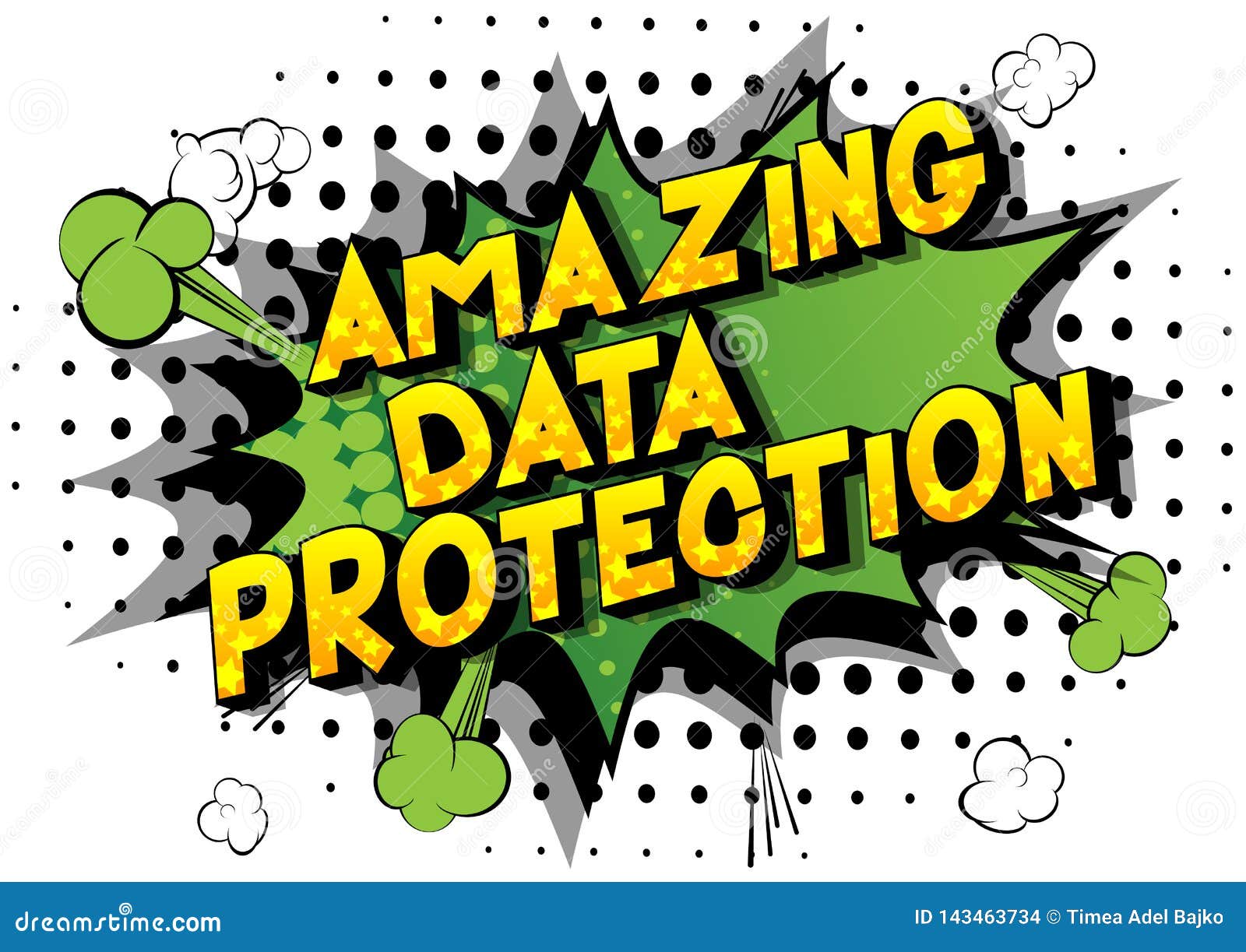 Amazing Data Protection - Comic Book Style Words. Stock Illustration ...