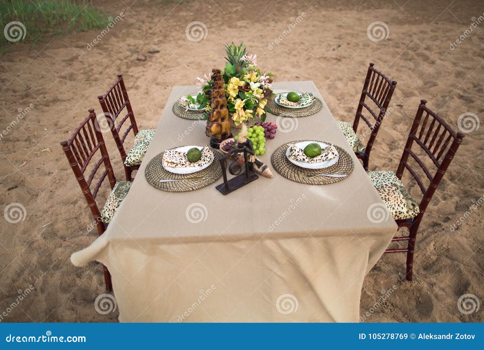 Wonderful Table Setting in African Style Stock Image - Image of festive ...