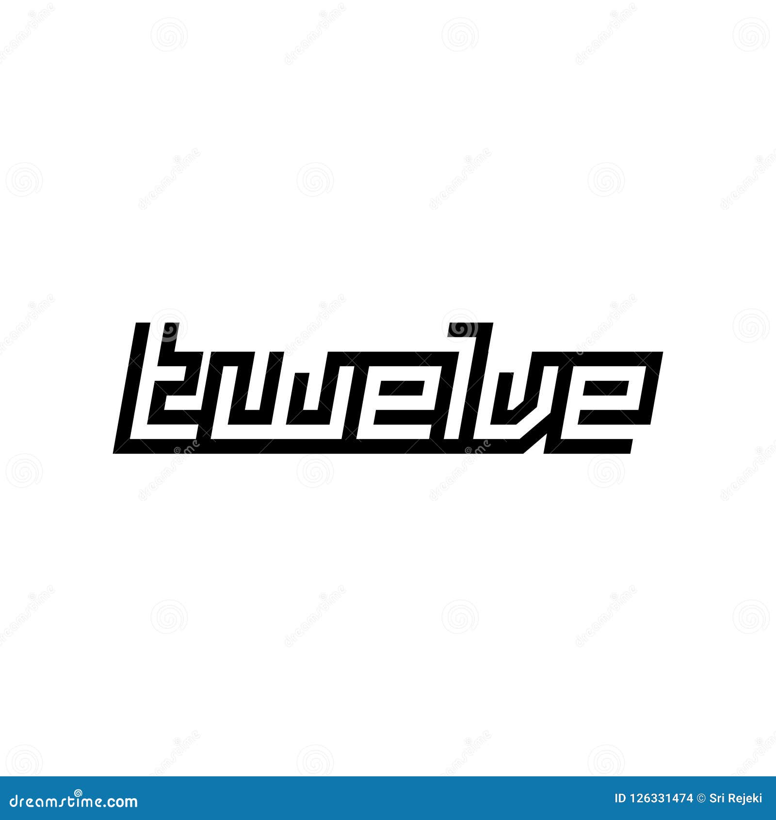 Custom Modern Number Twelve Symbol in White Background Stock Vector ...