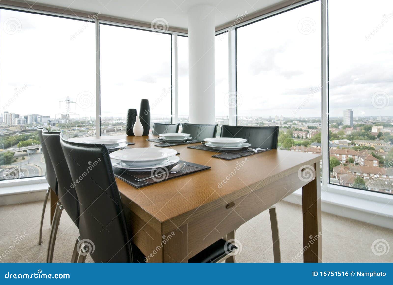 Amazing Dining Area with Great City Views Stock Photo - Image of ...